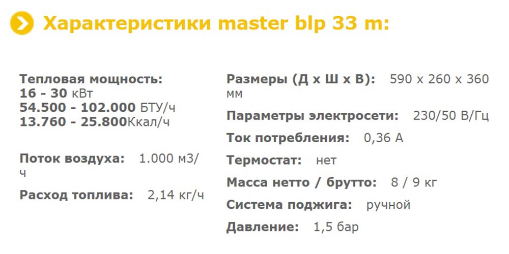 Газовые тепловые пушки Master прямого нагрева. +7 (495) 643-11-15